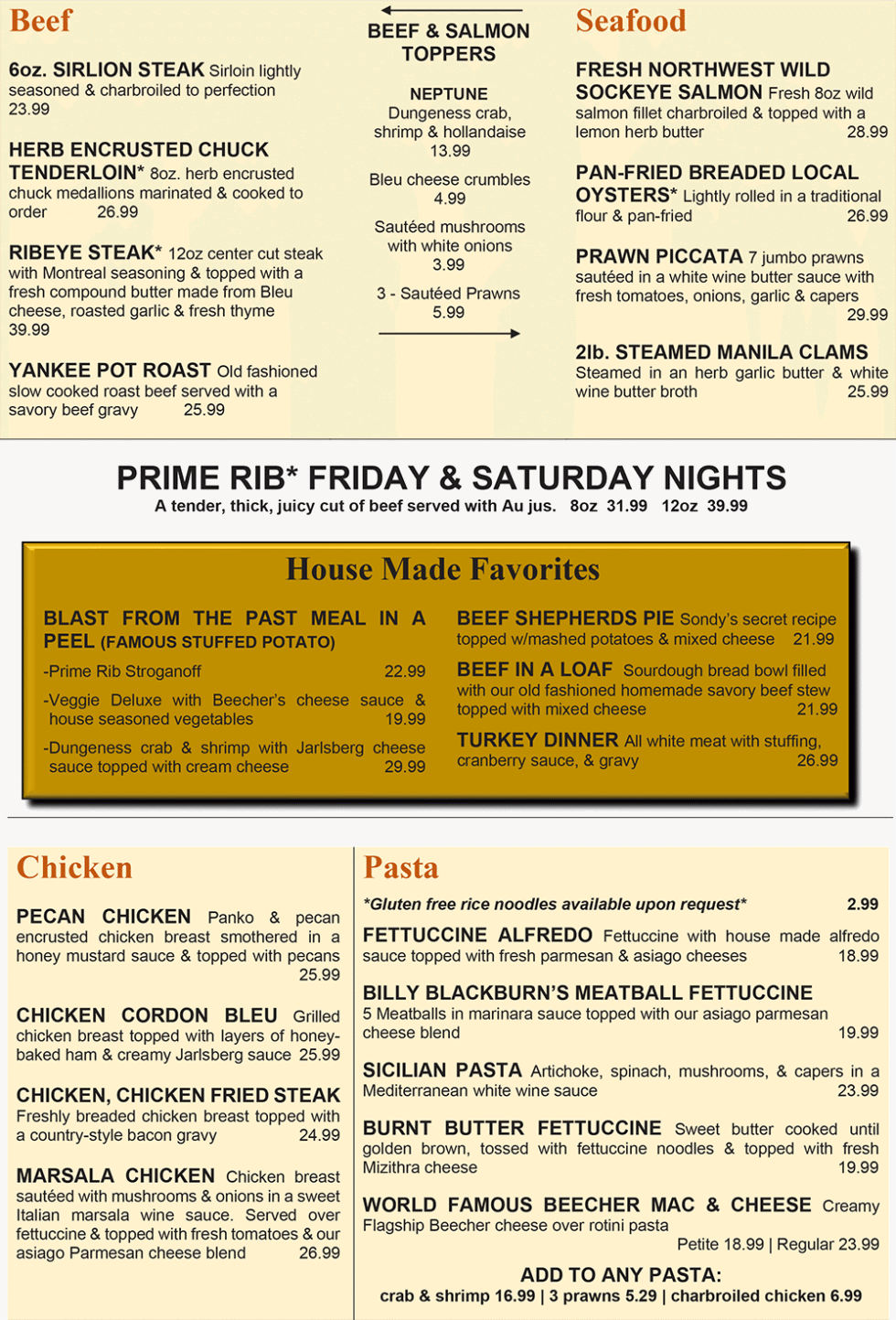 Cabbage Patch Menu | Cabbage Patch Restaurant